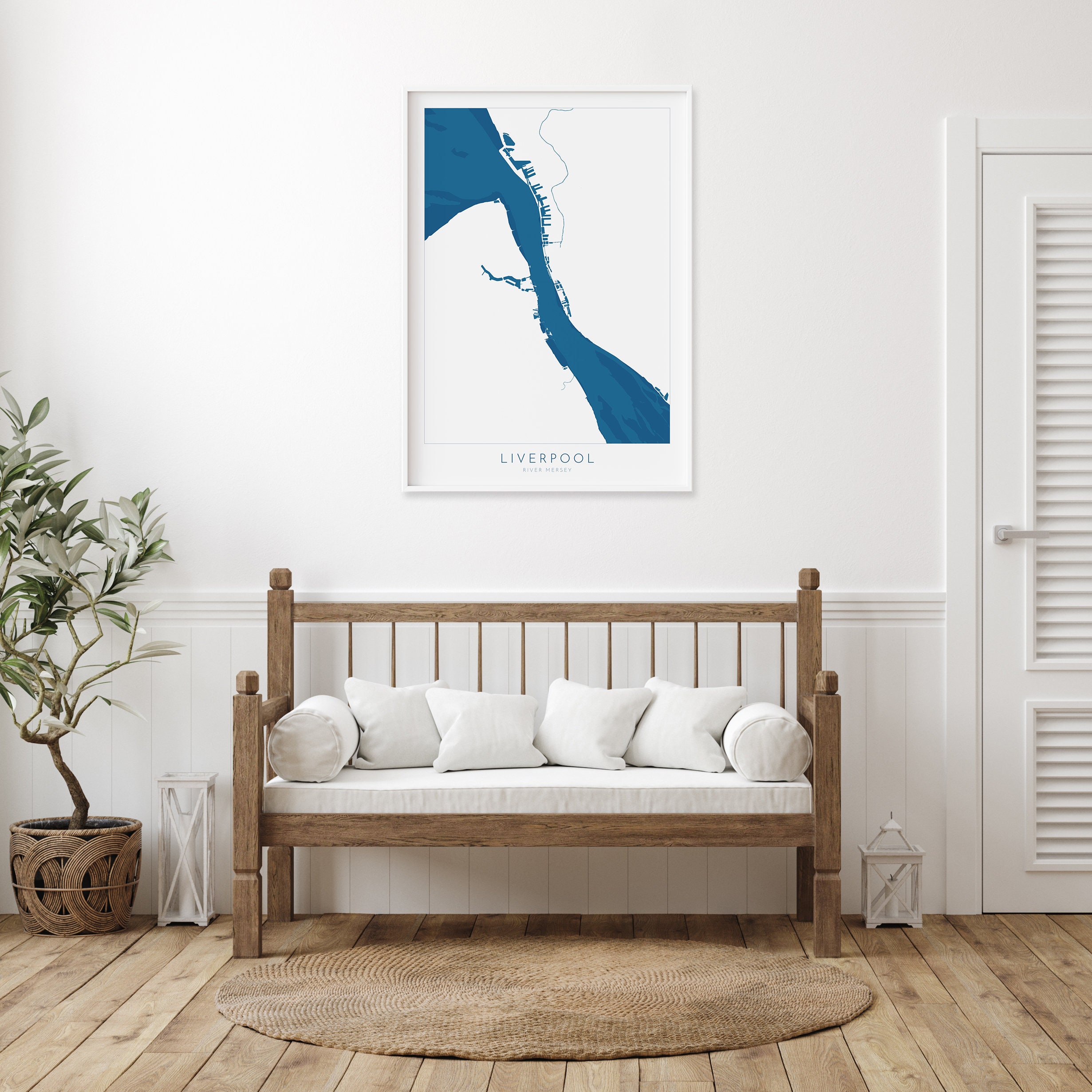 Liverpool Map Art - Liverpool Map, the River Mersey Map, Liverpool UK ...