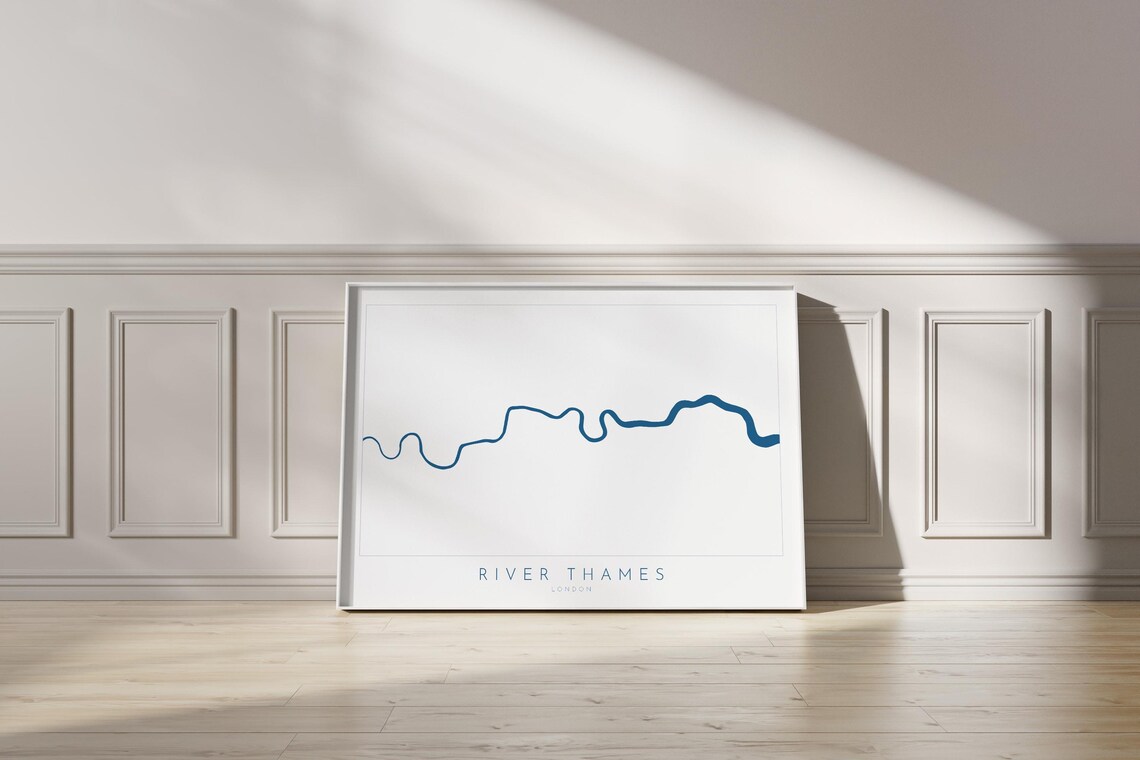 River Thames Map Print, River Thames Map Art, London Art, London Map ...