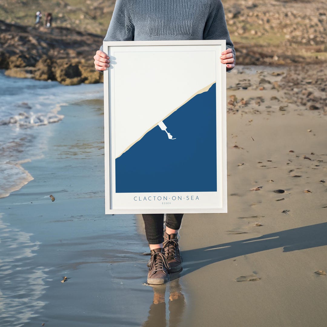 Clacton-on-sea Map Art - Essex Map, Clacton on Sea Essex Art, Clacton ...