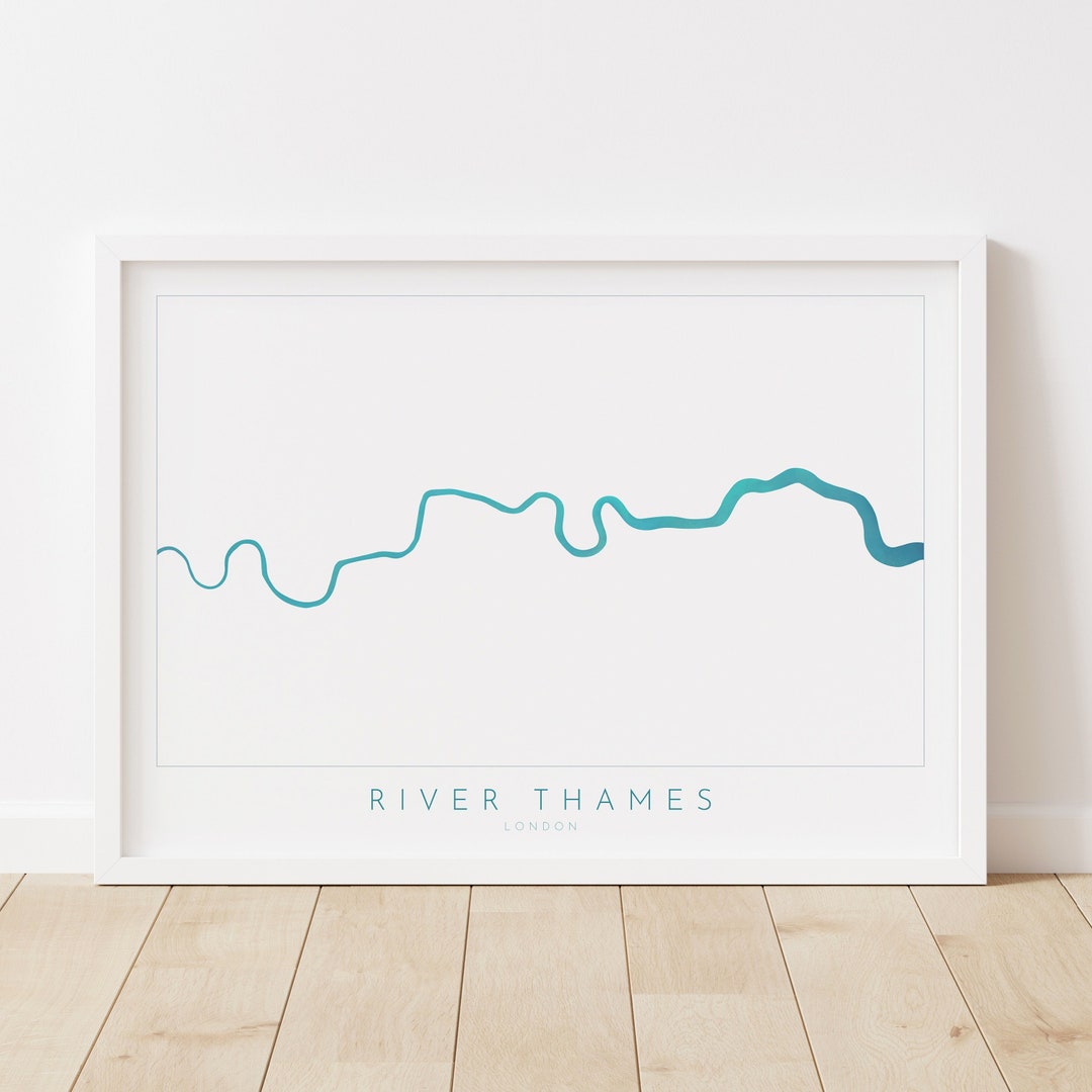 River Thames Map Print River Thames Map Art London Art - Etsy UK
