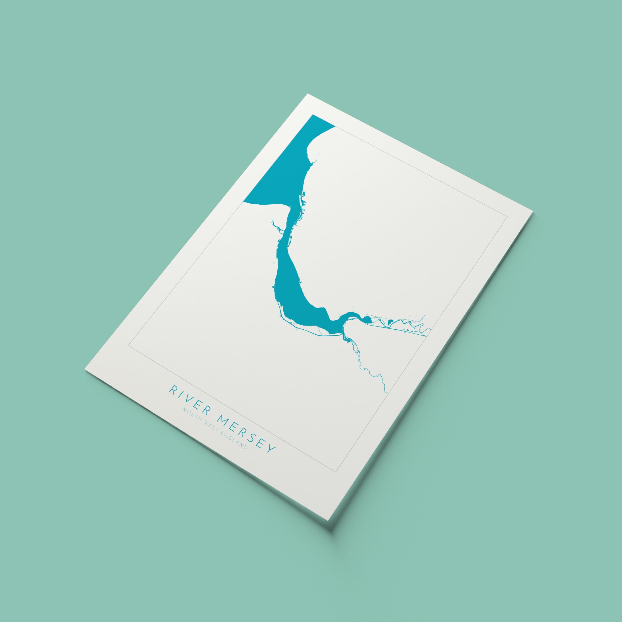 River Mersey Map Art Liverpool Map, UK River Map, Merseyside Map Art ...