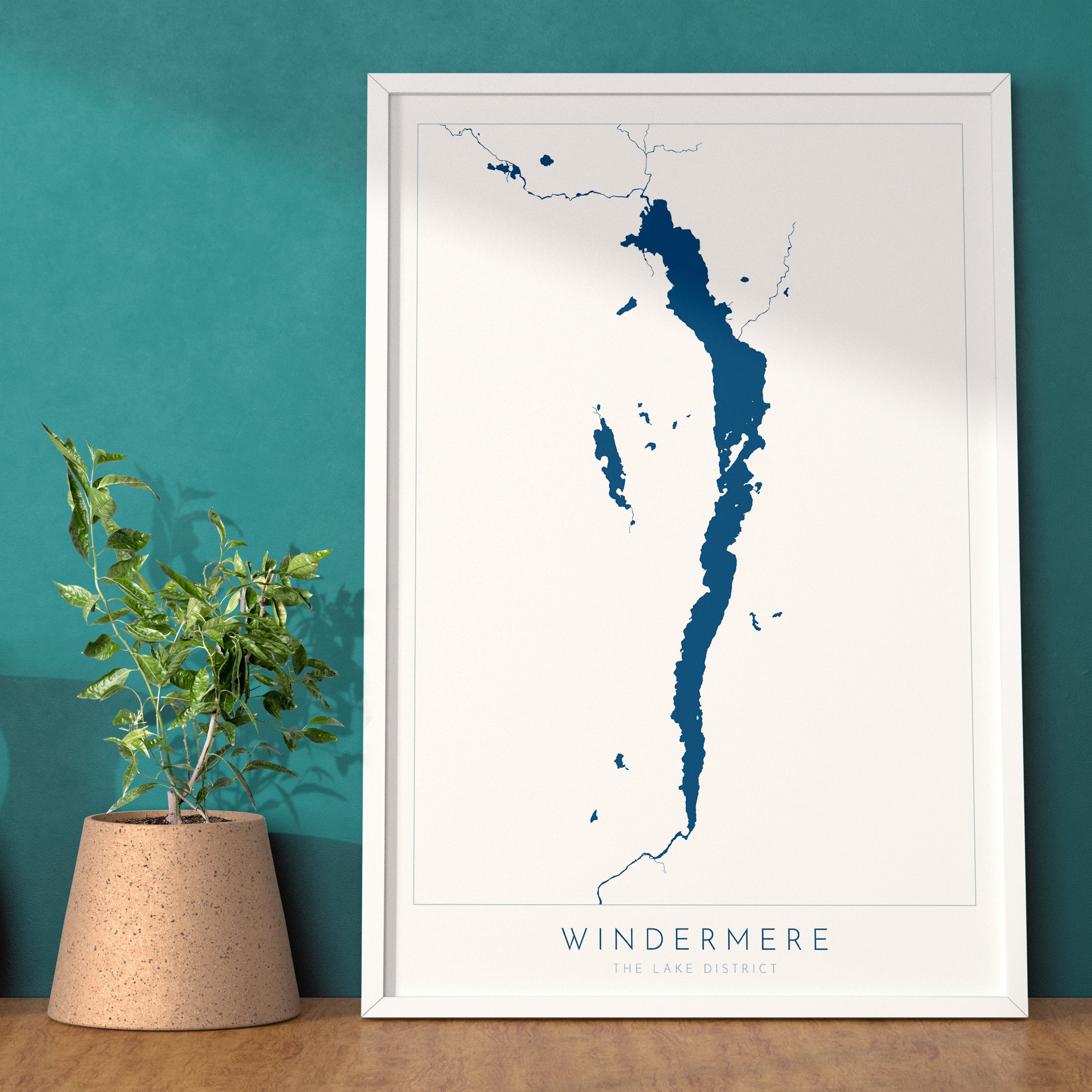 Windermere Print, the Lake District Map, National Park Print, Travel ...