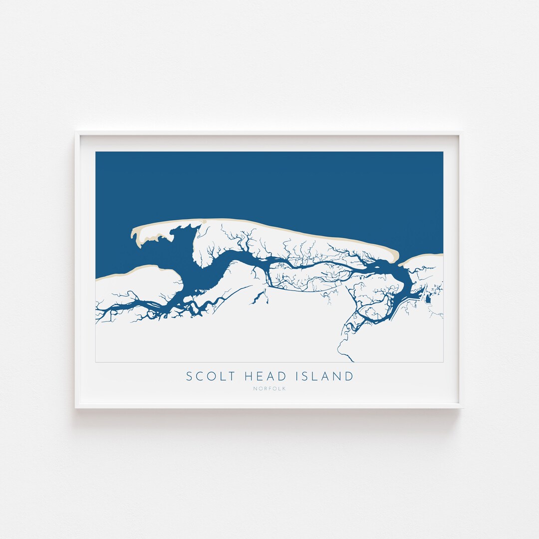 Scolt Head Island Map Art Norfolk Map Brancaster Beach Art - Etsy