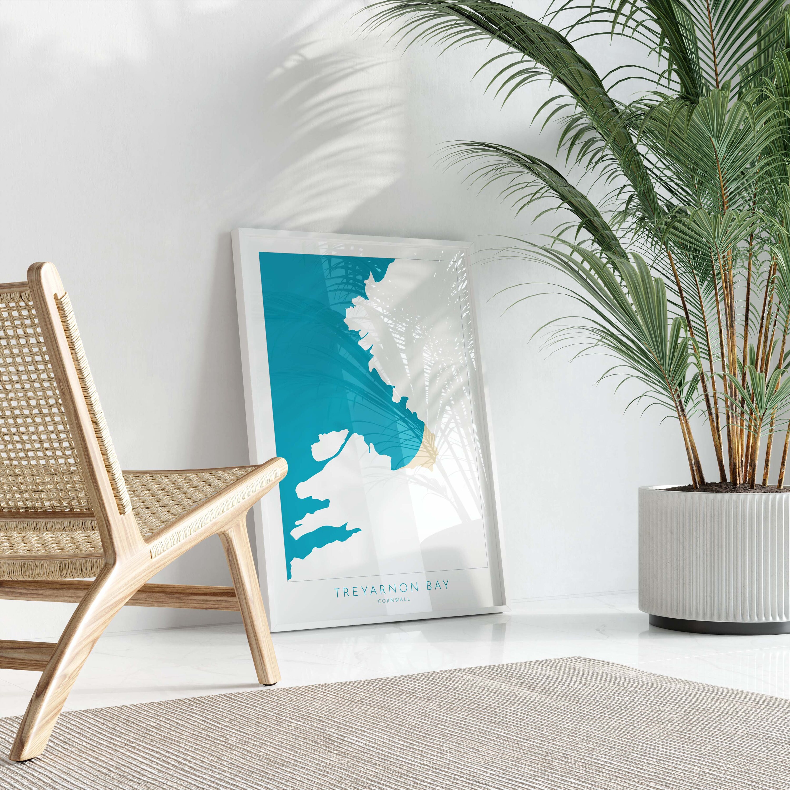 Treyarnon Bay Map Treyarnon Bay Cornwall Art, Cornwall Map, Cornwall ...