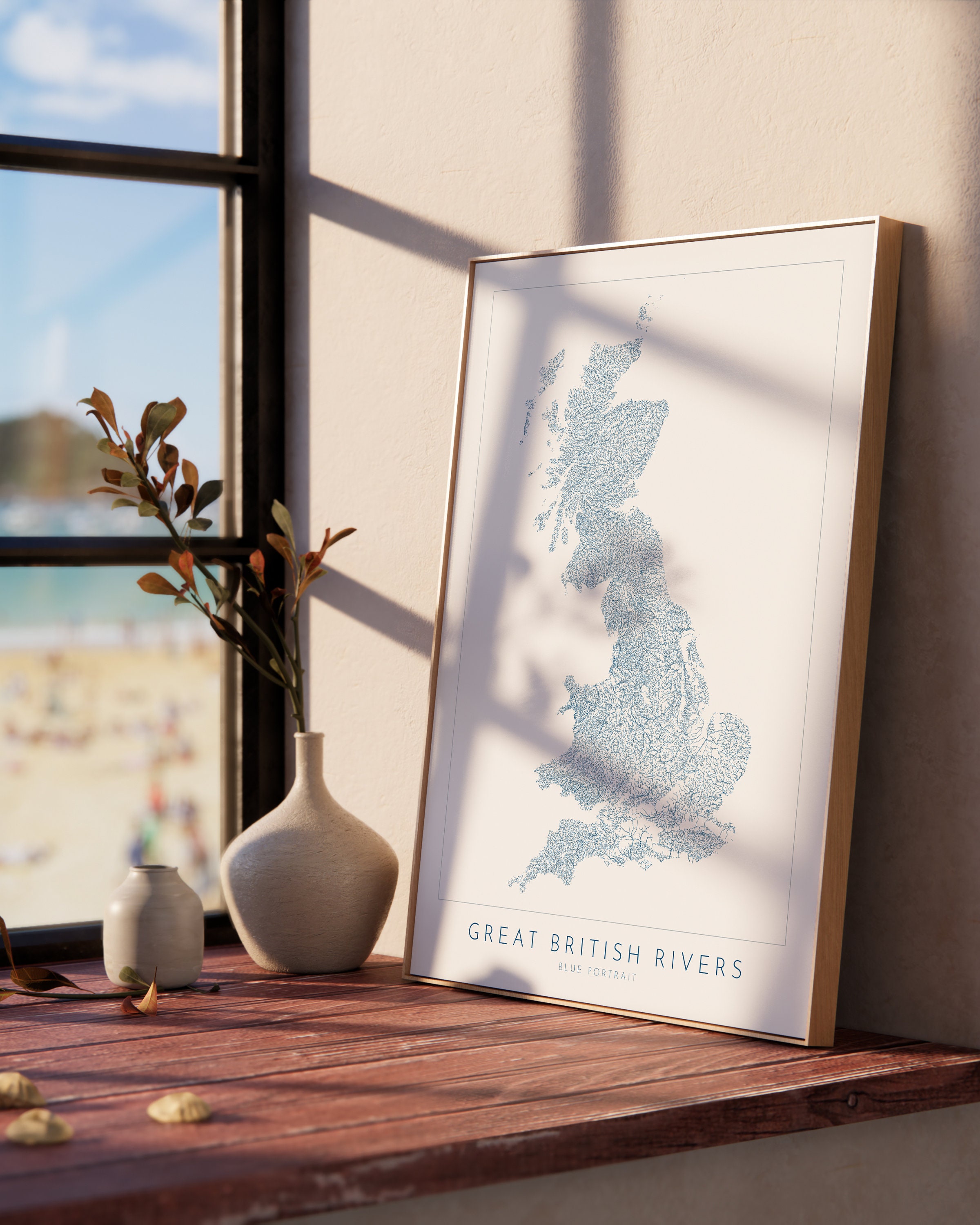 Great British Rivers Art UK Rivers Map, Great Britain Rivers Map ...