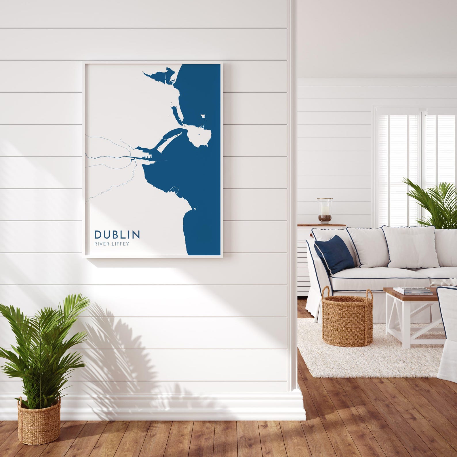 Dublin Map Art - Dublin River Liffey Map Art, Ireland Art Print ...