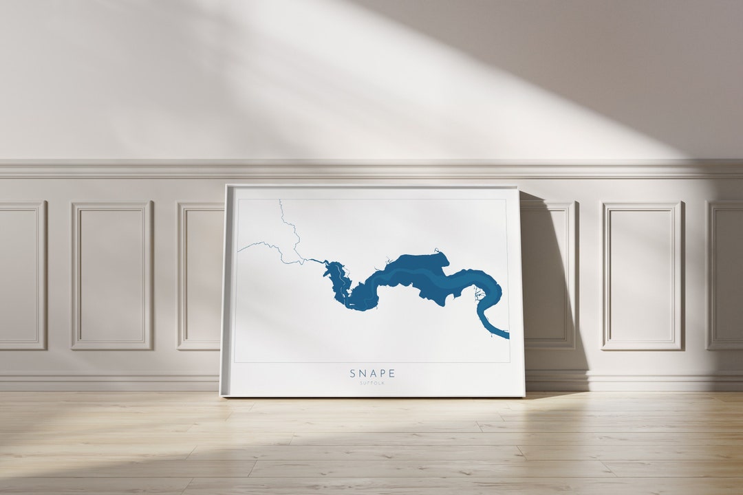Snape Map Art Mapa de Suffolk, Costa de Suffolk, Río Alde, Maltings ...