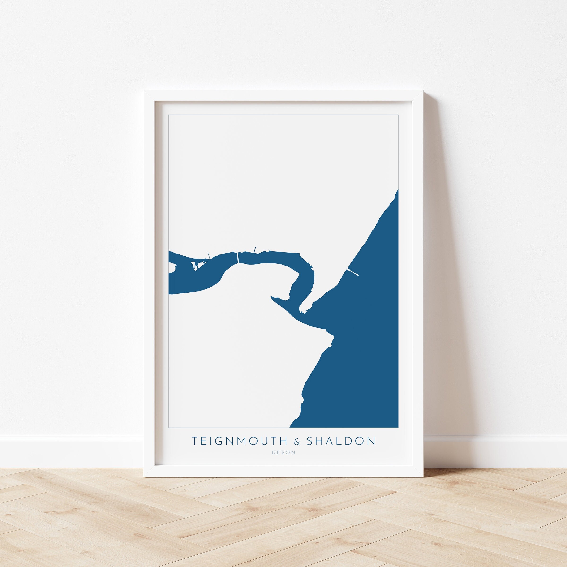 Teignmouth & Shaldon Print Devon Map, River Teign Print, Teignmouth ...