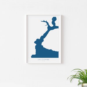 Salcombe Print - Salcombe Map, Devon Art, Salcombe Art, Map Art, Devon ...
