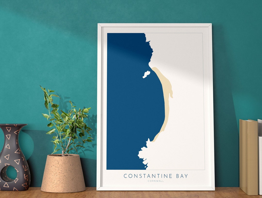 Constantine Bay Map - Constantine Bay Cornwall Art, Cornwall Map ...