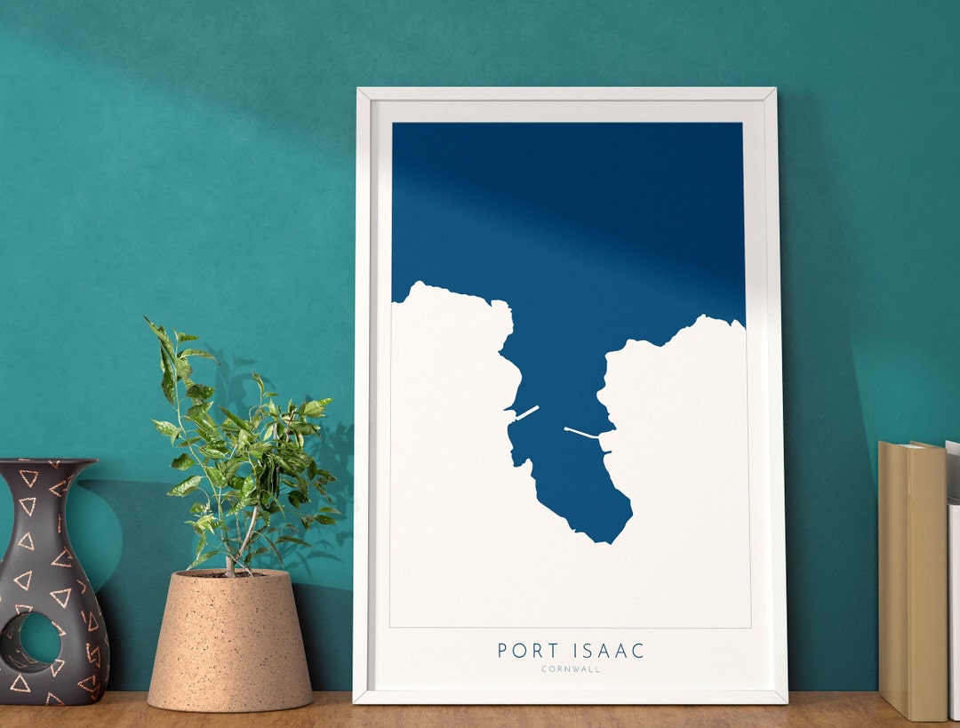 Port Isaac Map Art - North Cornwall Map, Port Isaac Print Cornwall ...