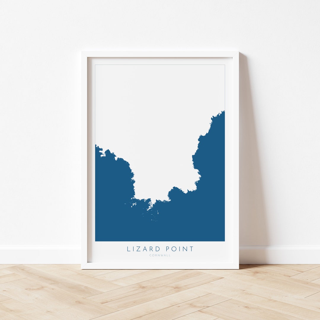 Lizard Point Map Kynance Cove Travel Print the Lizard - Etsy