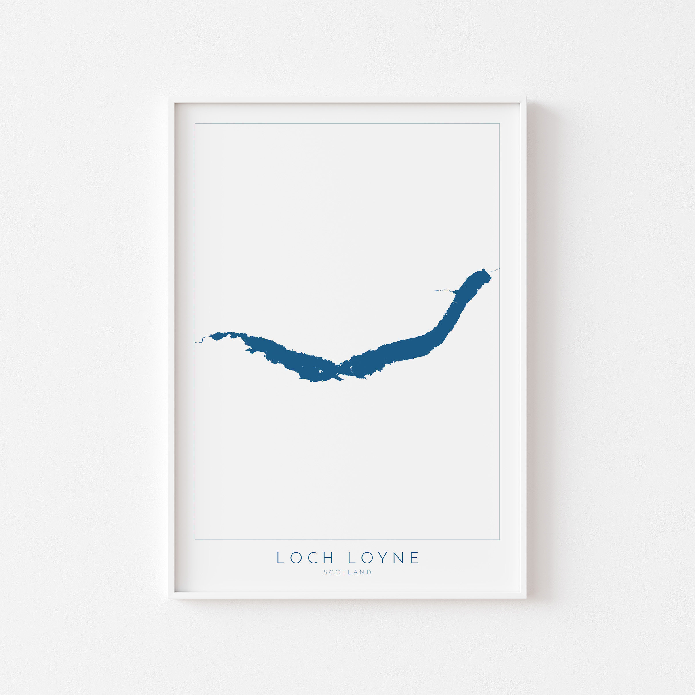 Loch Loyne Map Art Scottish Loch Maps, Loch Loyne Art Print, Scotland ...