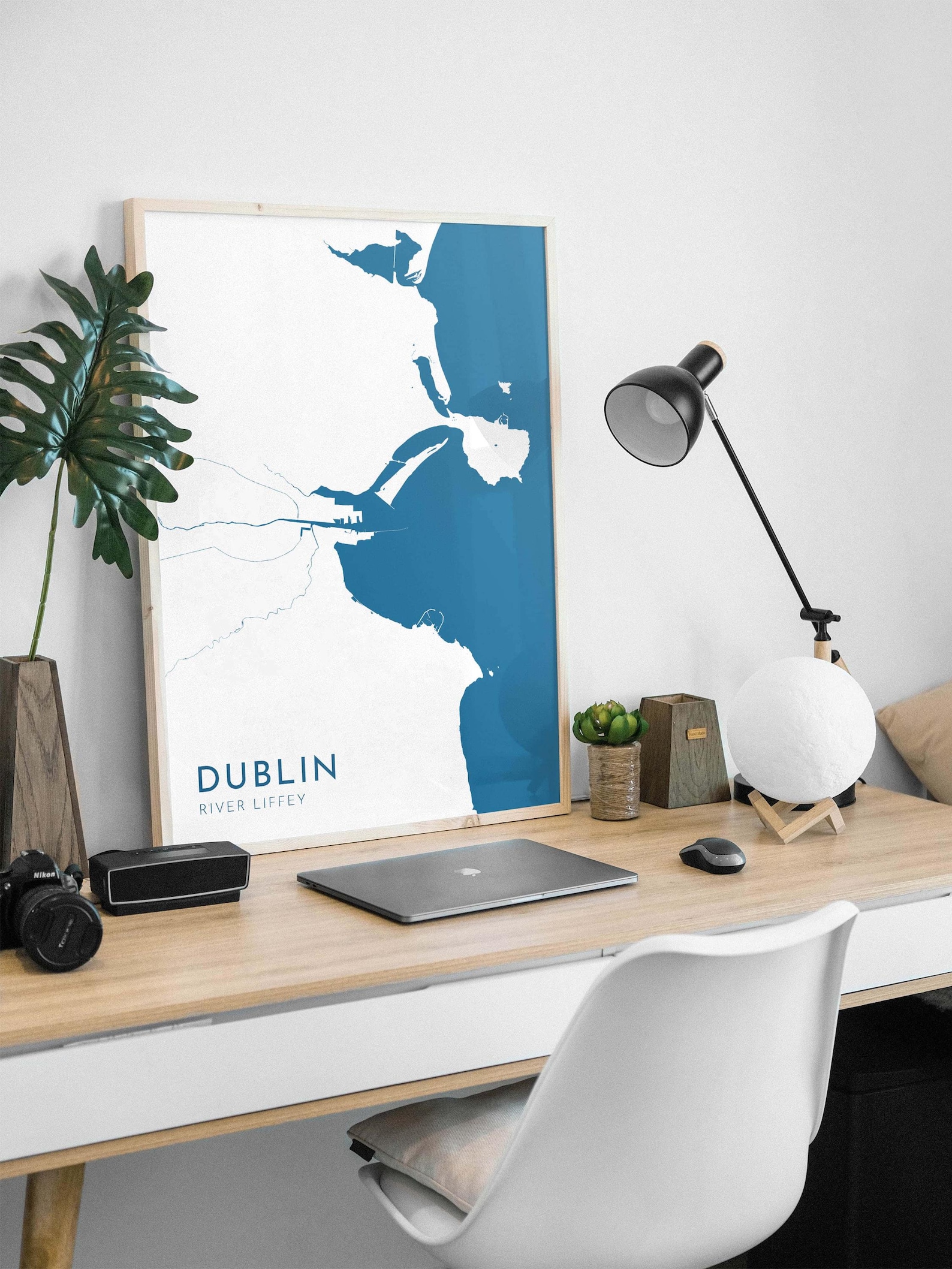 Dublin Map Art - Dublin River Liffey Map Art, Ireland Art Print ...