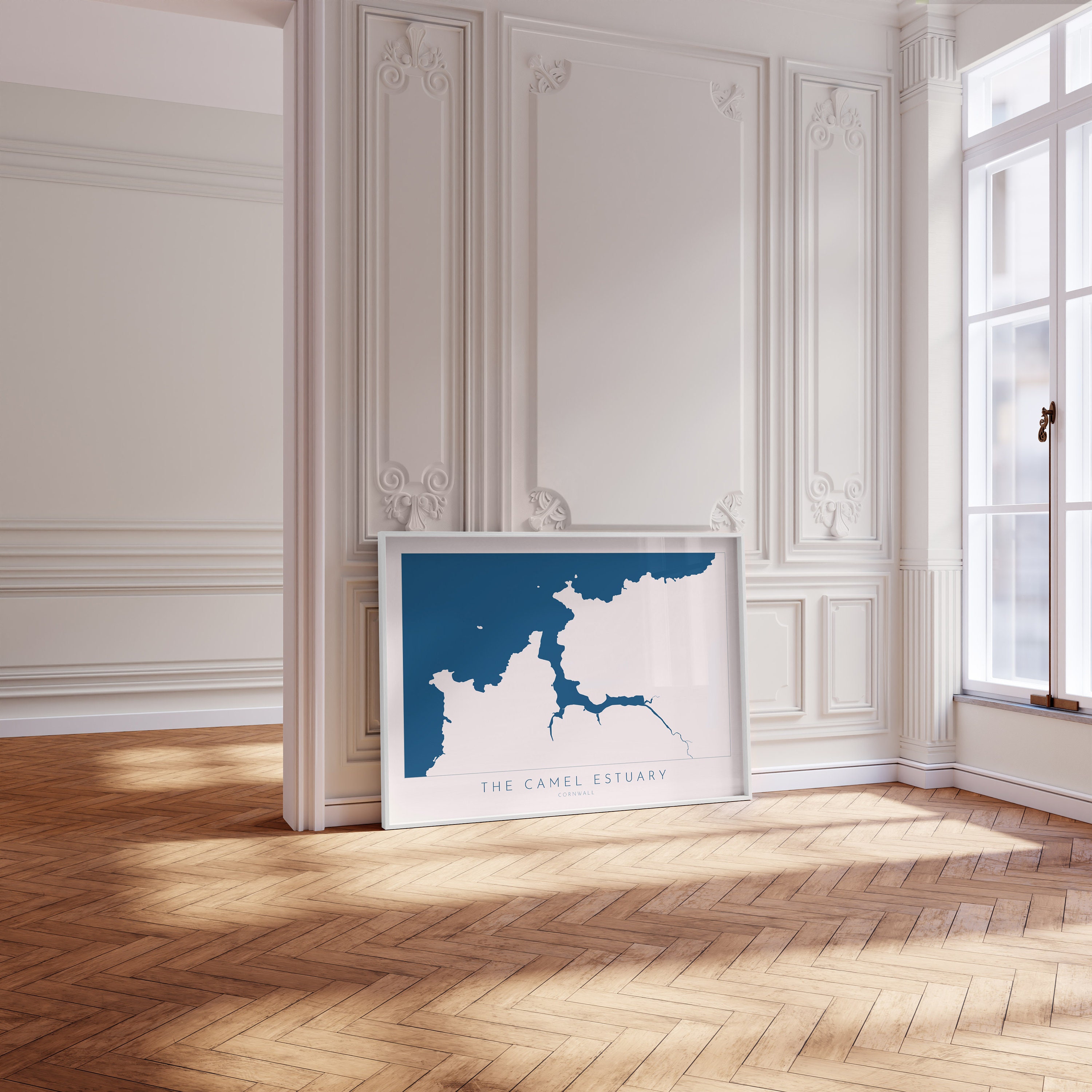 The Camel Estuary Print Padstow Map Poster, Polzeath Travel Art ...