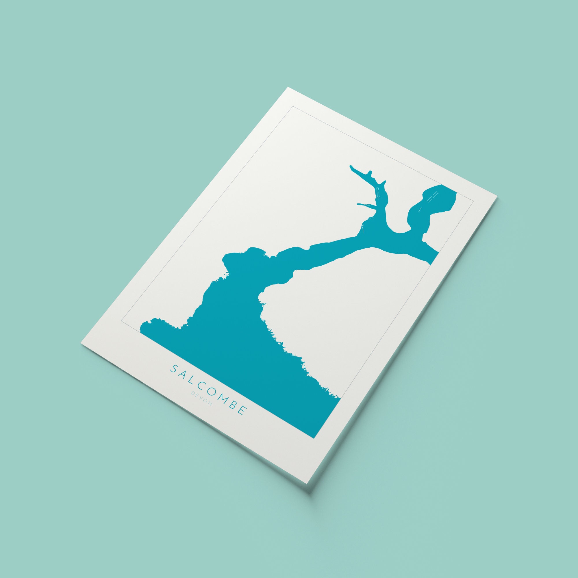 Salcombe Print Salcombe Map, Devon Art, Salcombe Art, Map Art, Devon ...