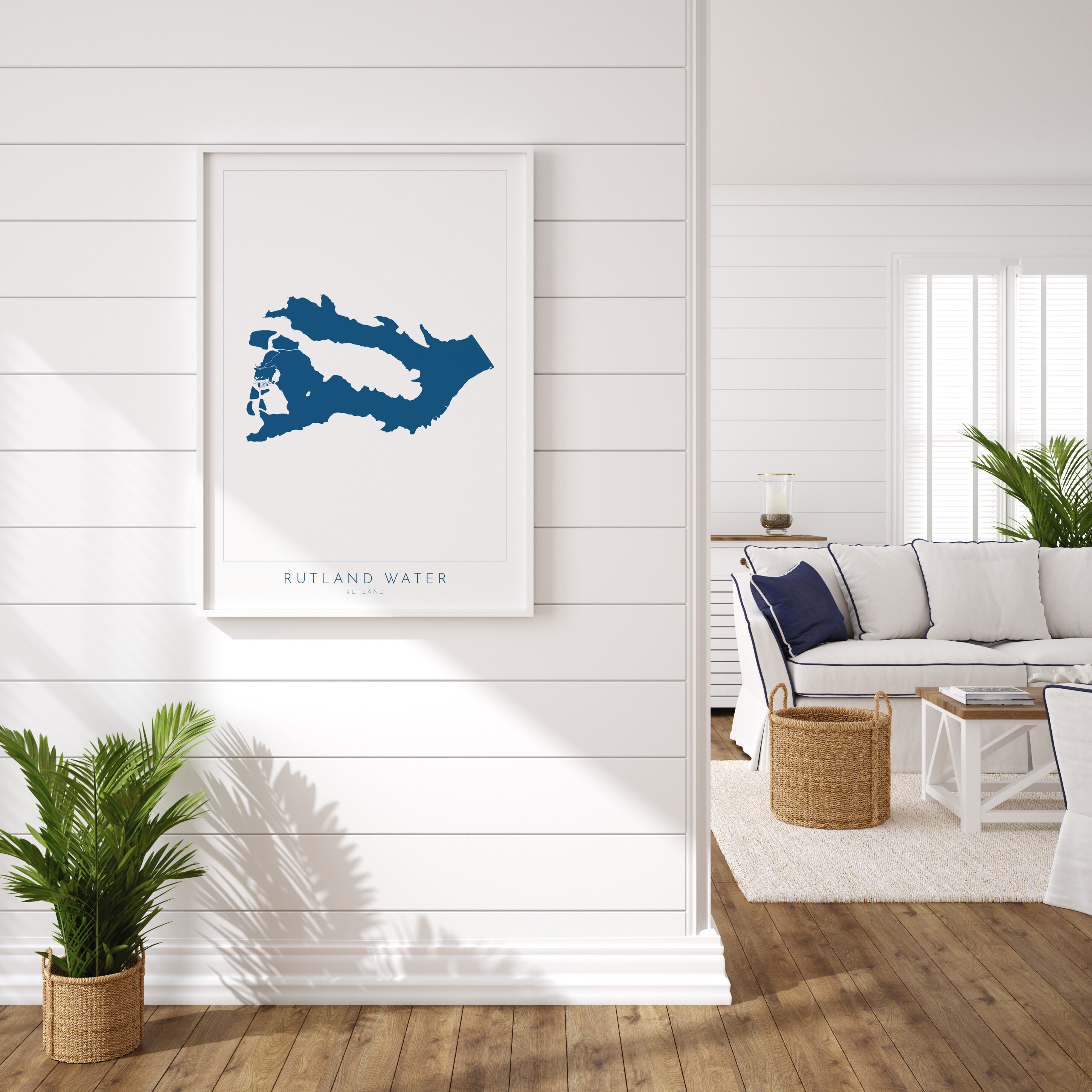 Rutland Map Art - Rutland Water Map, Rutland Water Print, Rutland Art ...
