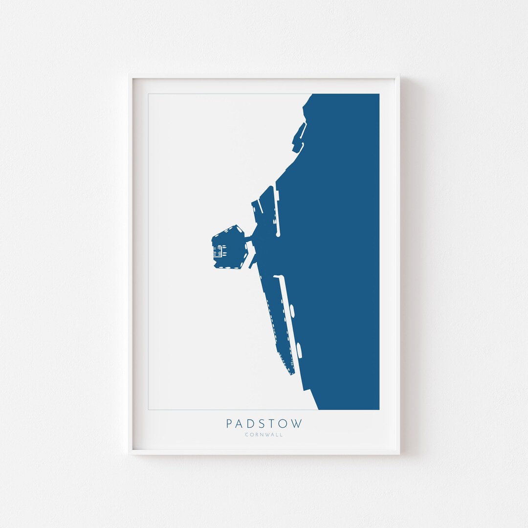 Padstow Print Cornwall Map, Padstow Map Art, Camel Estuary Art, North ...
