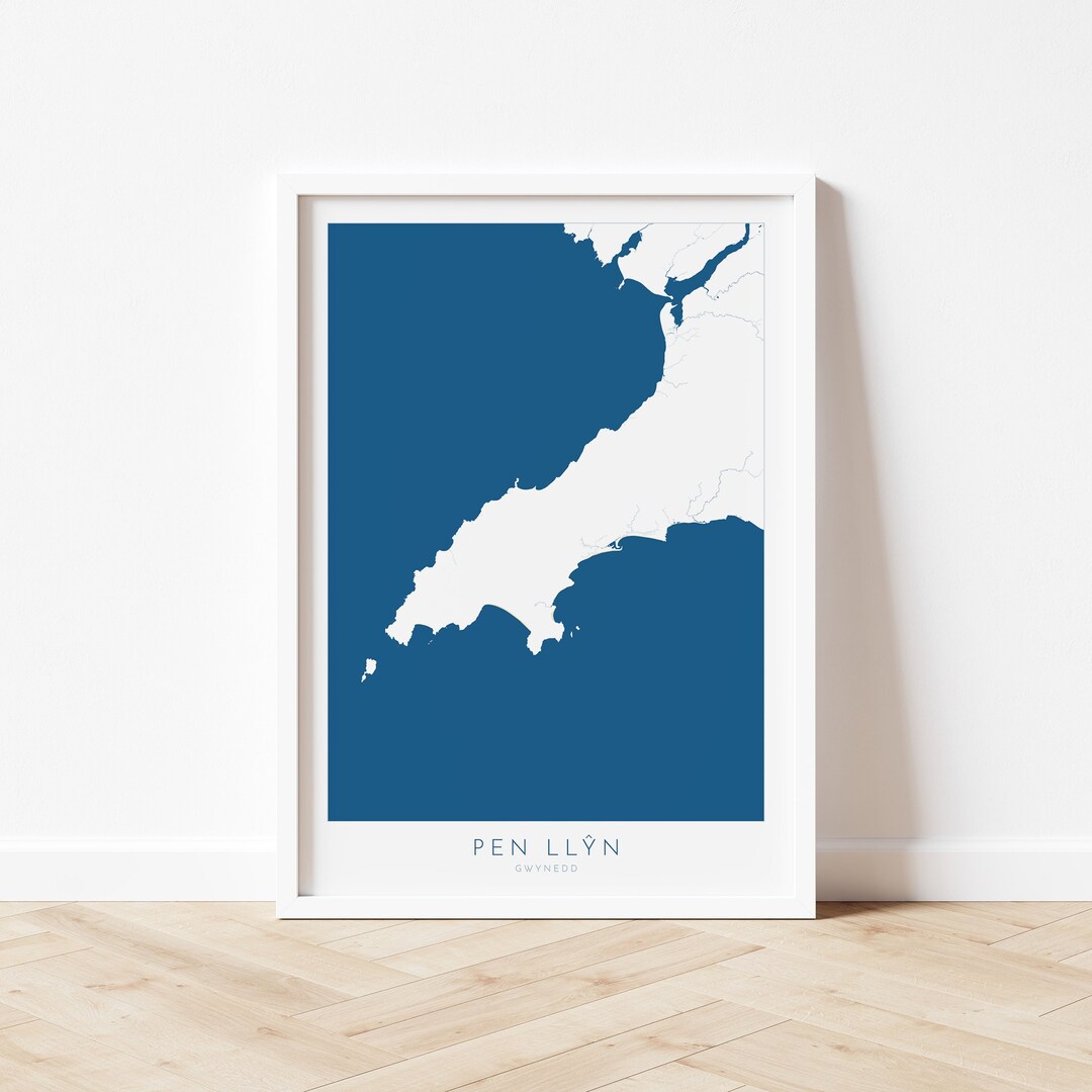 Pen Llŷn Wales Map Art - Llŷn Peninsula Map, Gwynedd Map, Wales Coast ...