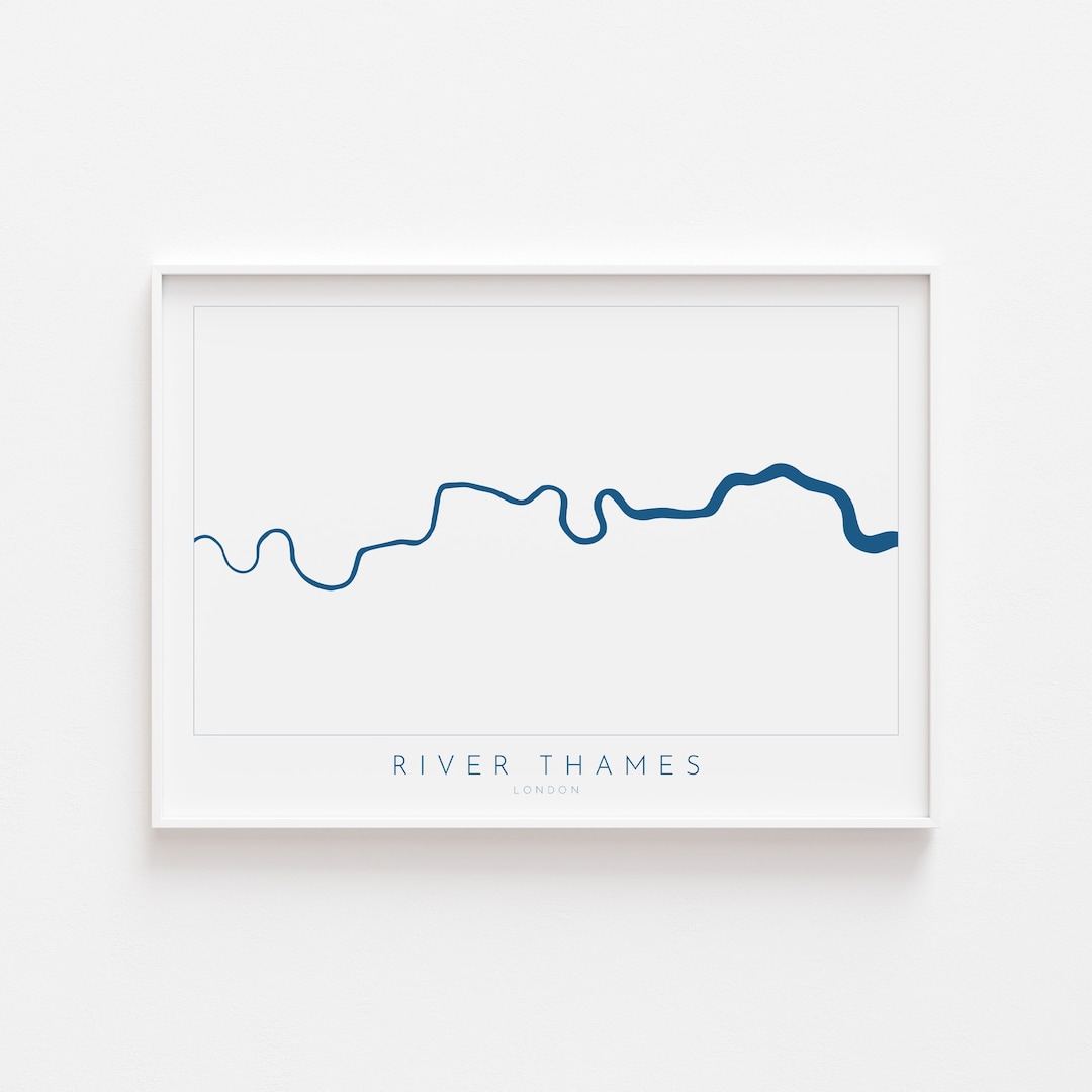 River Thames Map Print, River Thames Map Art, London Art, London Map ...