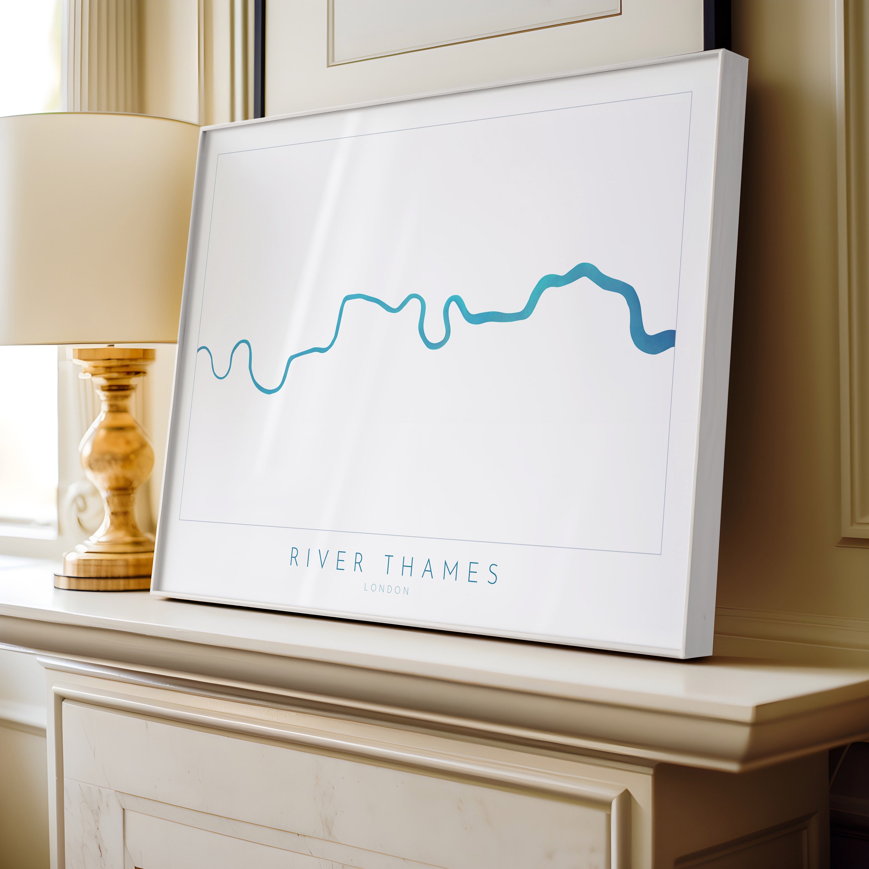 River Thames Map Print, River Thames Map Art, London Art, London Map ...