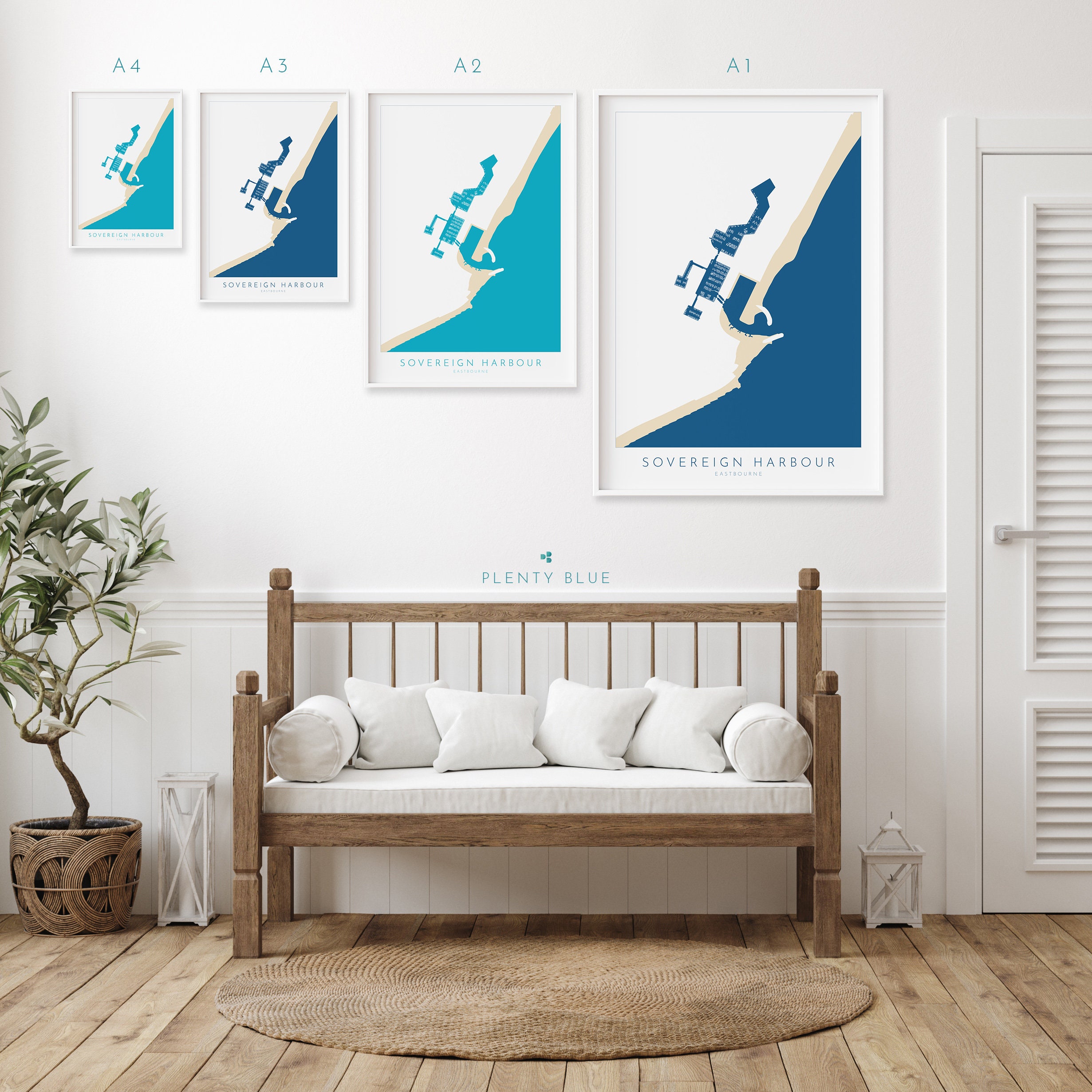 Sovereign Harbour Map Art Eastbourne Map Eastbourne Art - Etsy UK