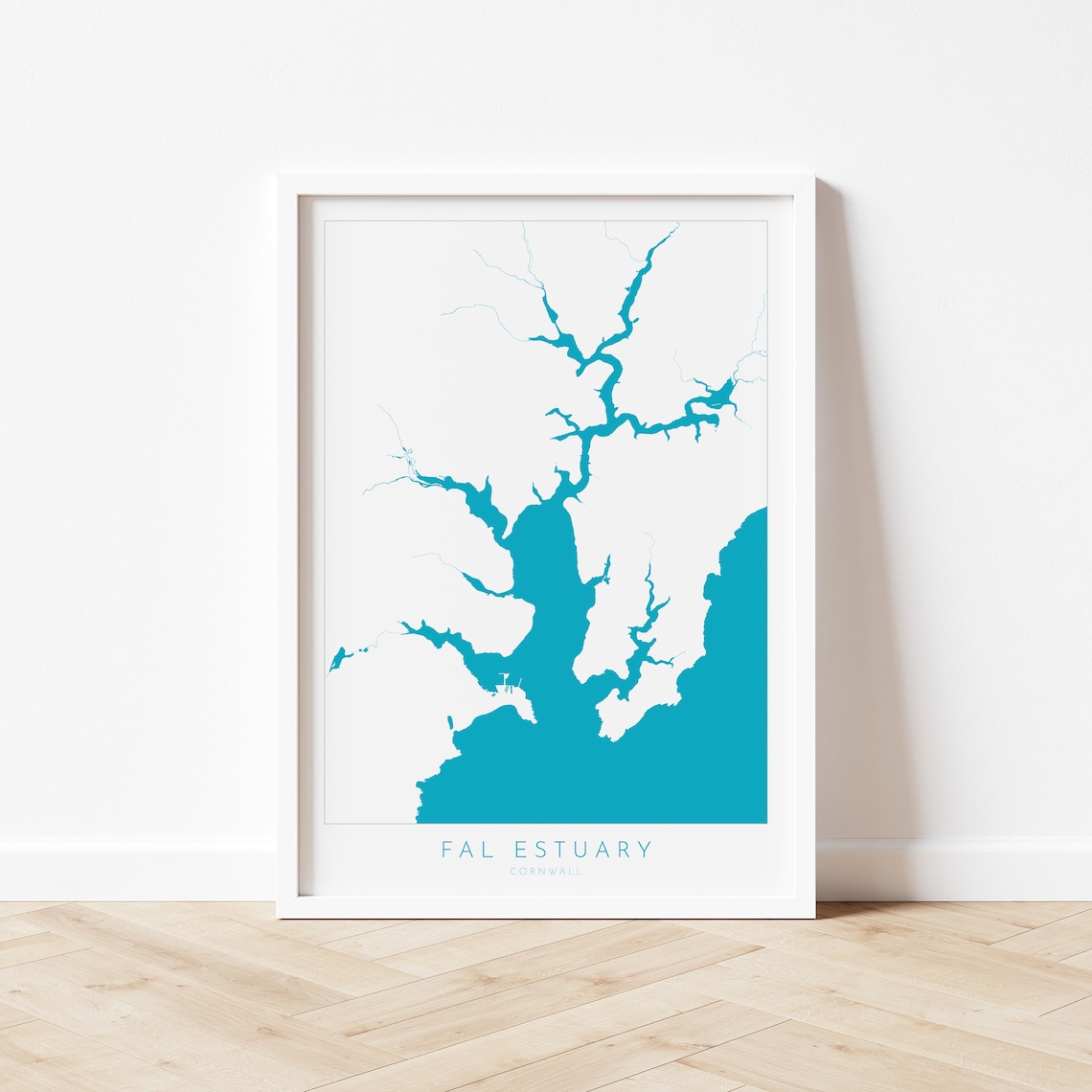Fal Estuary Print Cornwall Map Falmouth Travel Poster - Etsy