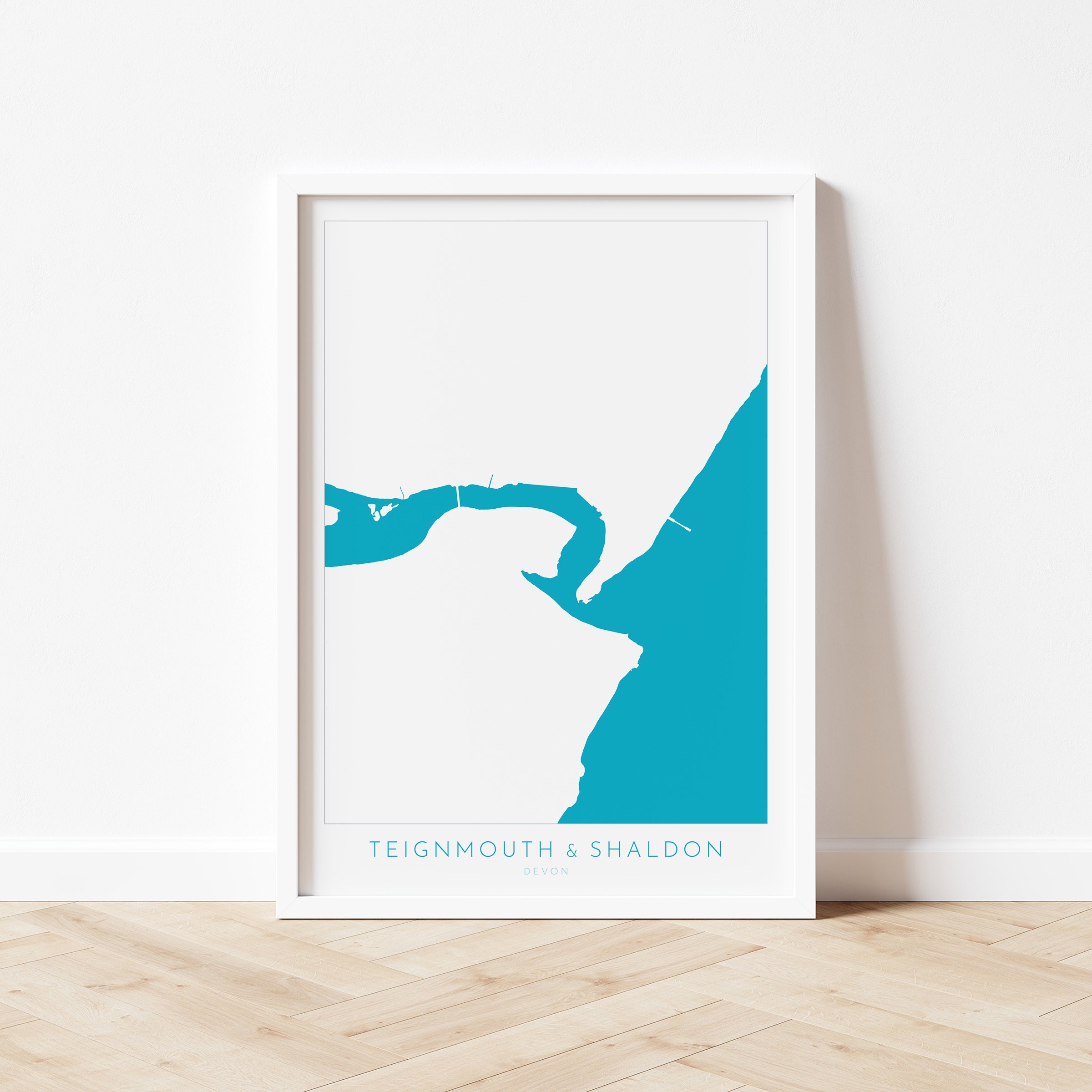 Teignmouth & Shaldon Print Devon Map, River Teign Print, Teignmouth ...