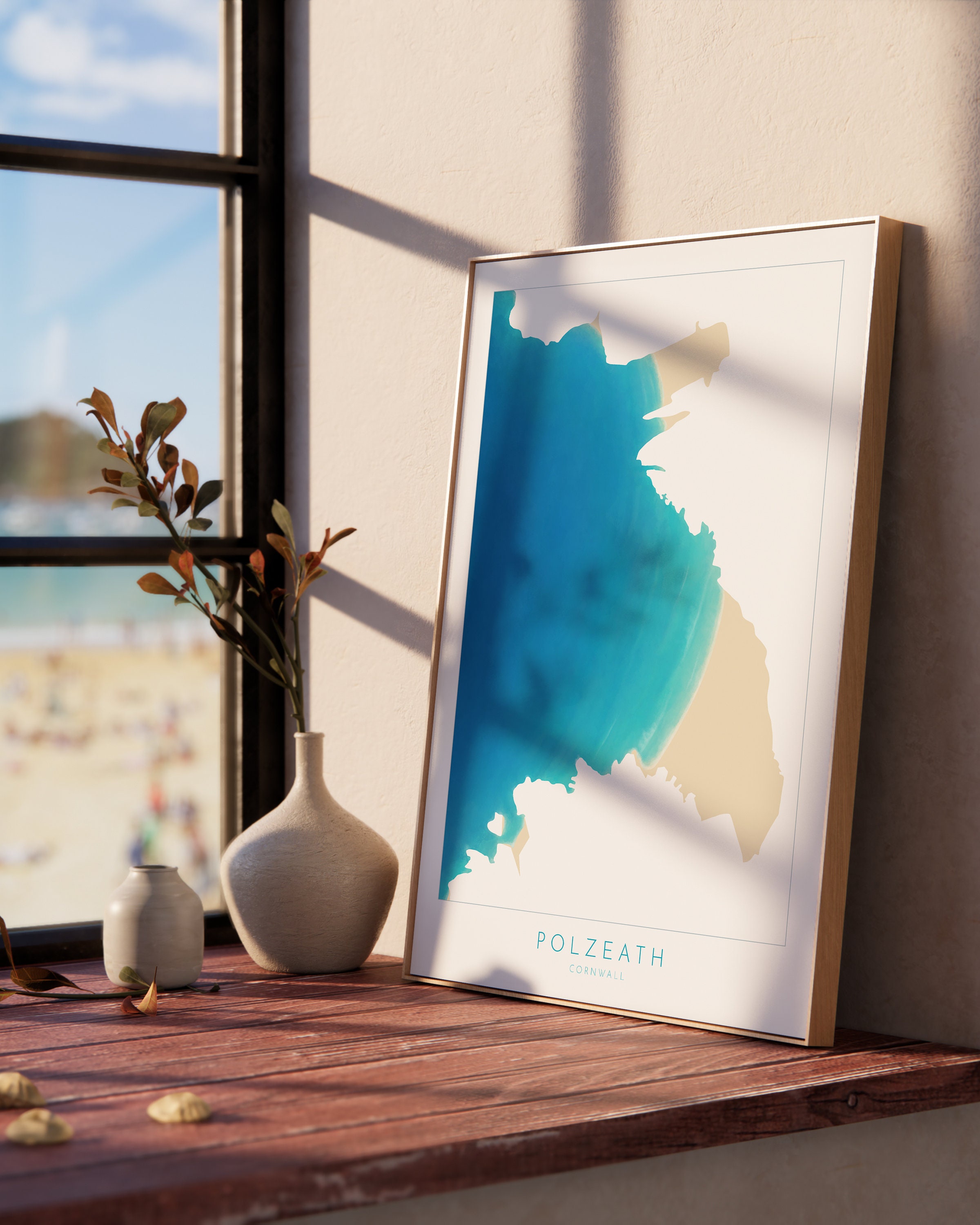 Polzeath Print - Cornwall Map, Polzeath Beach Poster, Camel Estuary Art ...