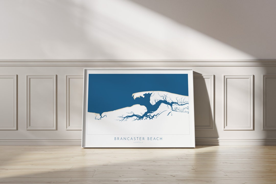 Brancaster Map Art - Norfolk Art, Brancaster Beach Art, North Norfolk ...
