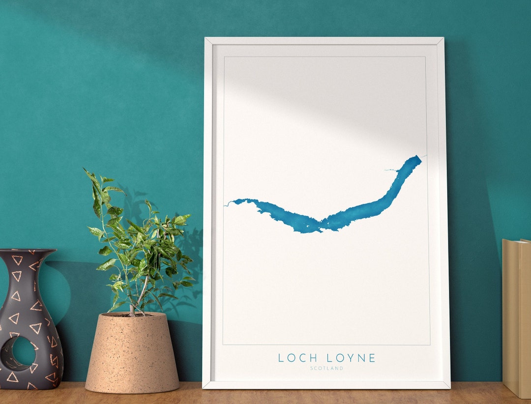 Loch Loyne Map Art Scottish Loch Maps, Loch Loyne Art Print, Scotland ...