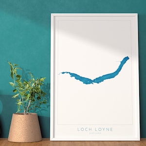 Loch Loyne Map Art - Scottish Loch Maps, Loch Loyne Art Print, Scotland ...