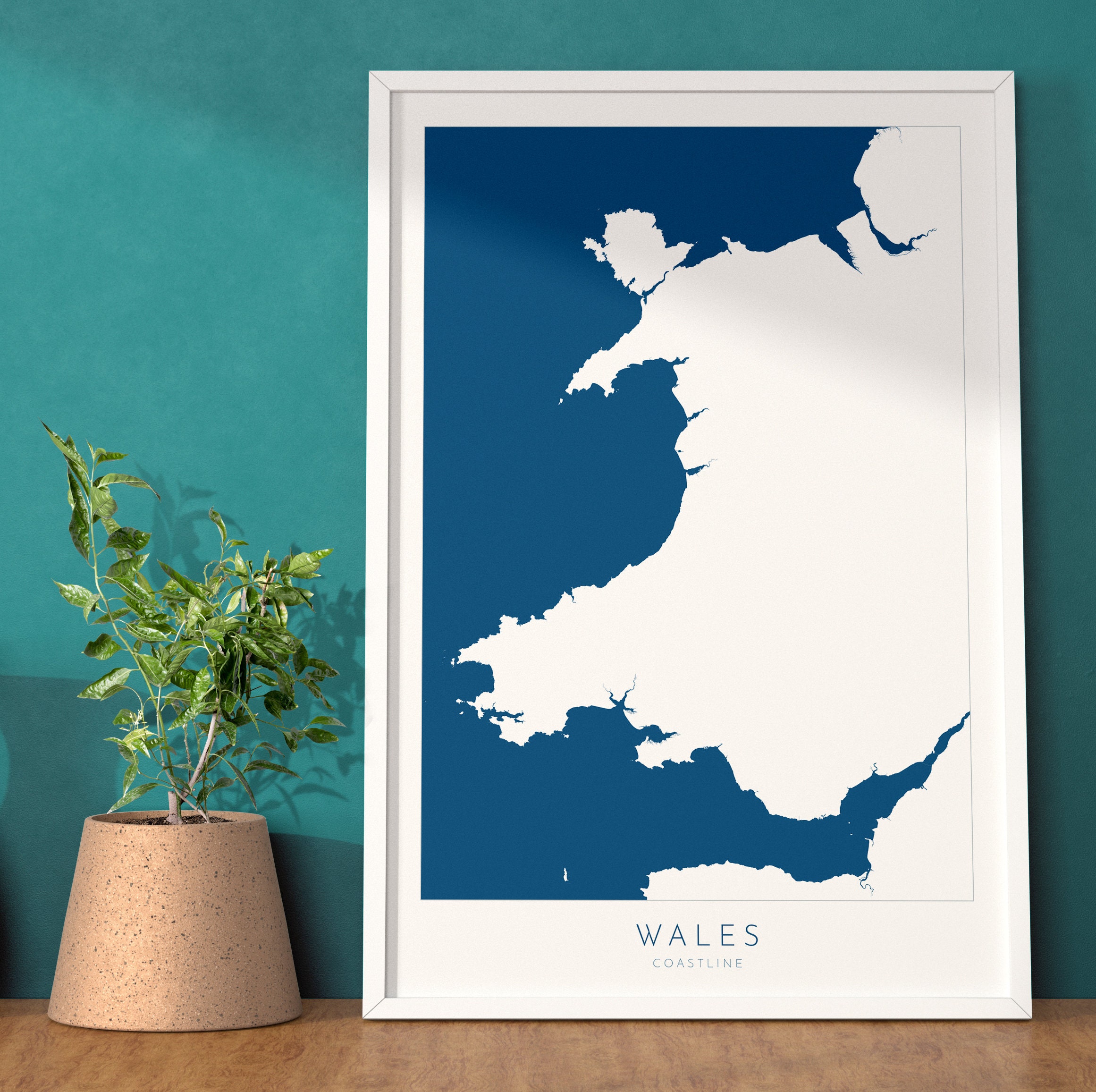 Wales Map Art - Wales Coast Map, Wales Coastline Art, Wales Art Poster - Etsy UK