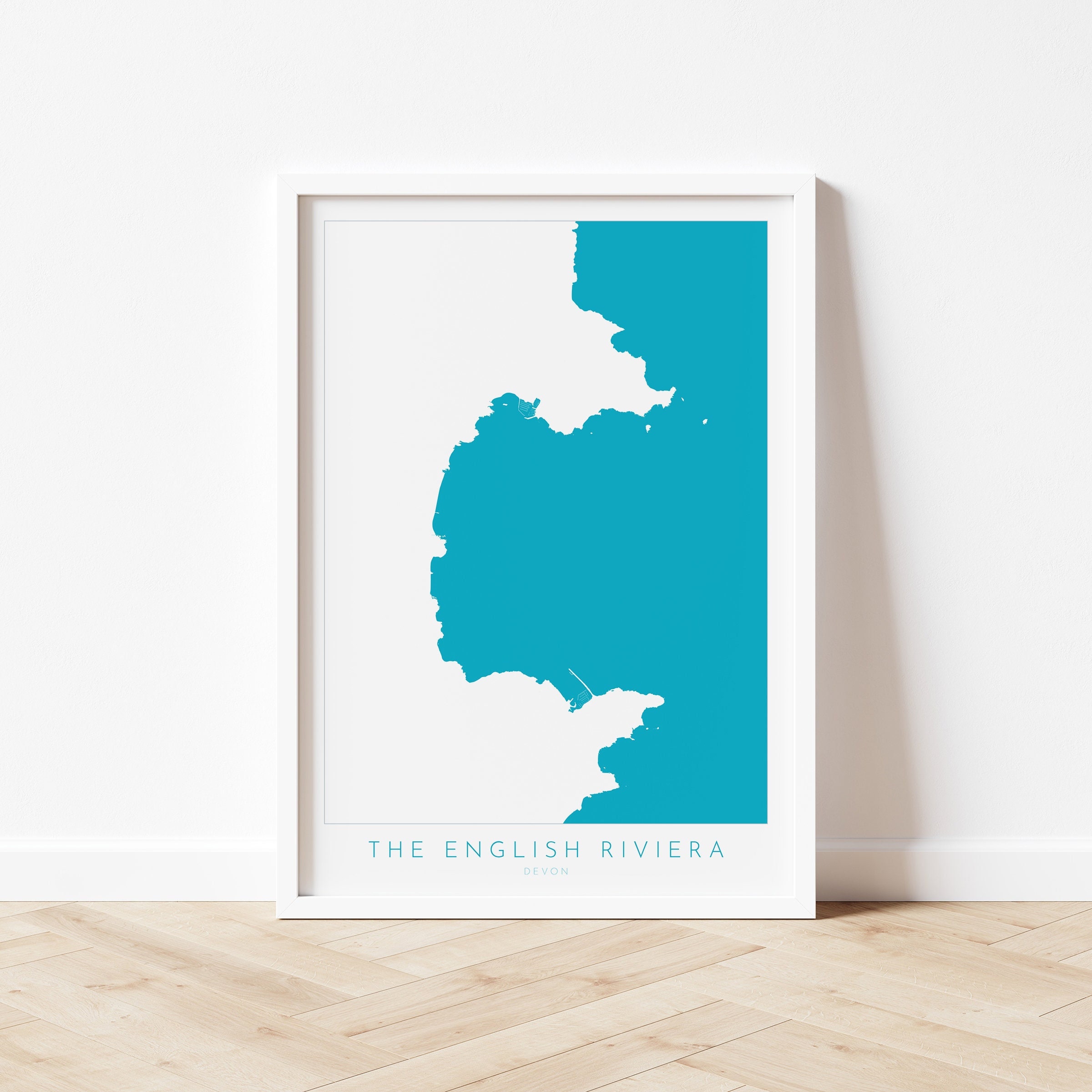 The English Riviera Print - Devon Map, Torbay Poster, Torquay Travel ...