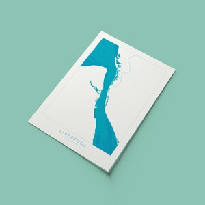 Liverpool Map Art Liverpool Map, the River Mersey Map, Liverpool UK Art ...