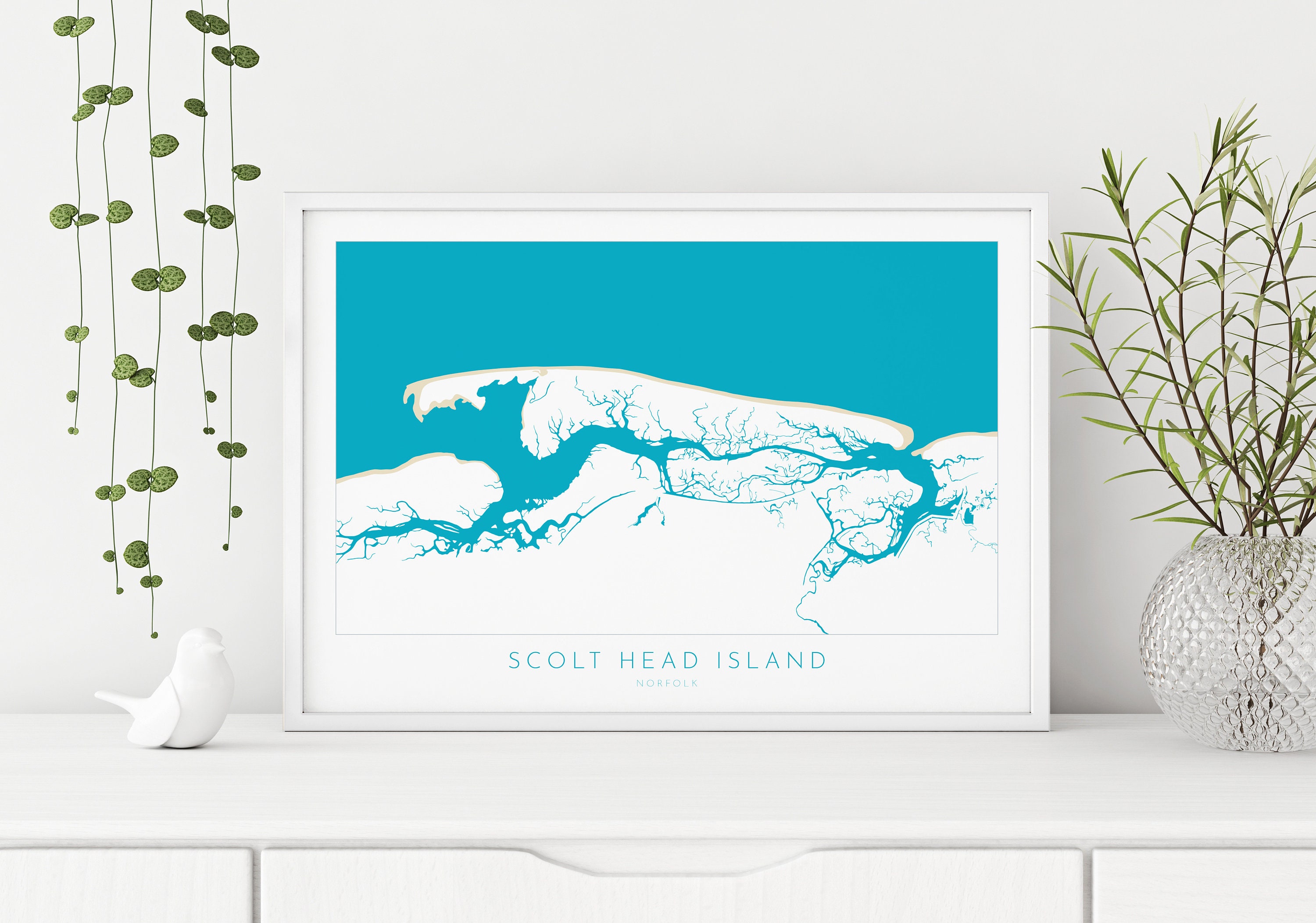 Scolt Head Island Map Art Norfolk Map Brancaster Beach Art - Etsy