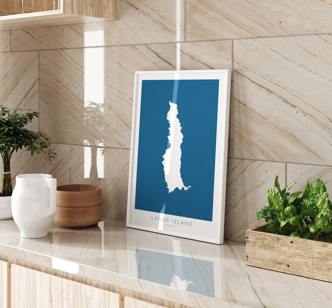Lundy Island Map Art Lundy Island Devon Art Print, Lundy Devon Gift ...