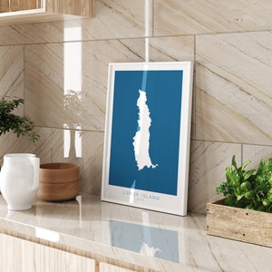Lundy Island Map Art - Lundy Island Devon Art Print, Lundy Devon Gift ...