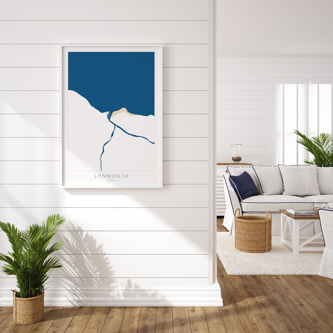 Lynmouth Map Art - Lynmouth Devon Map, North Devon Map Art, Lynmouth ...