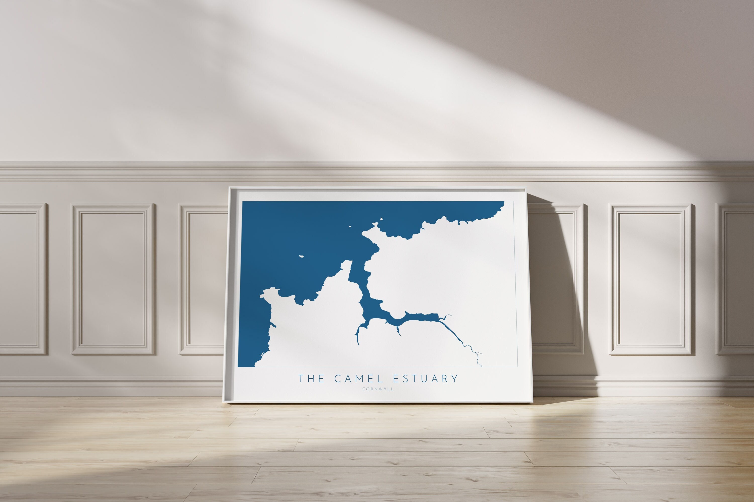 The Camel Estuary Print Padstow Map Poster, Polzeath Travel Art ...