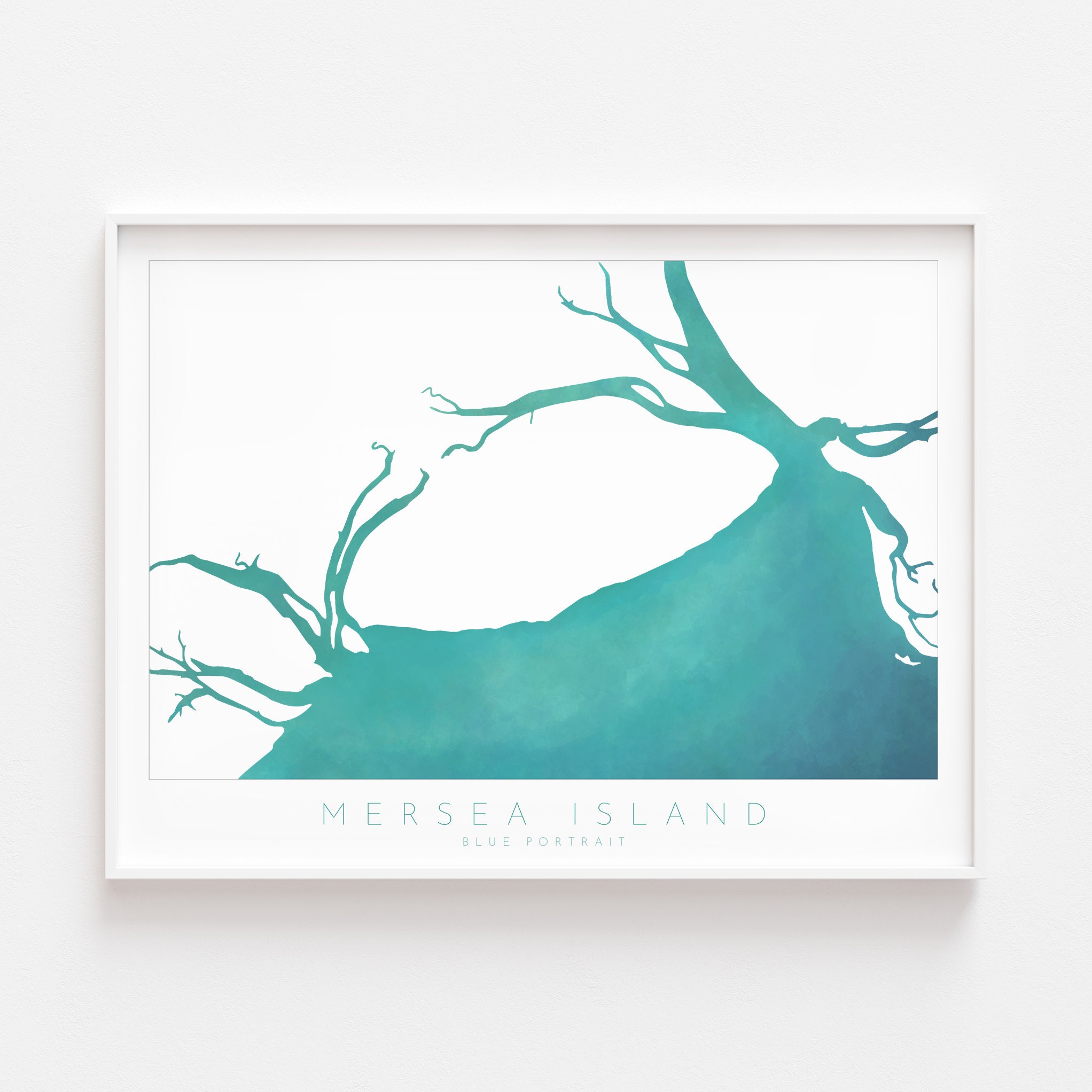 Mersea Island Print Map Art Essex Map River Art Map of | Etsy