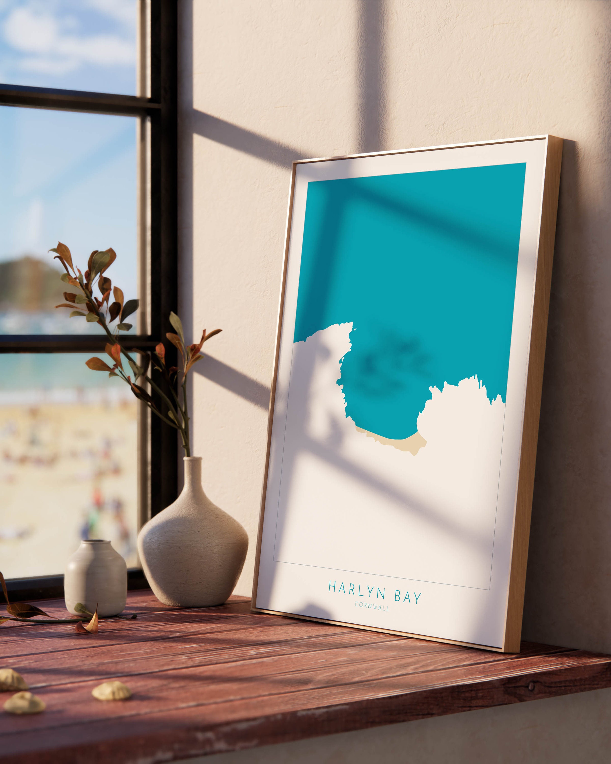 Harlyn Bay Map - Harlyn Bay Cornwall Art, Cornwall Map, Cornwall Coast ...