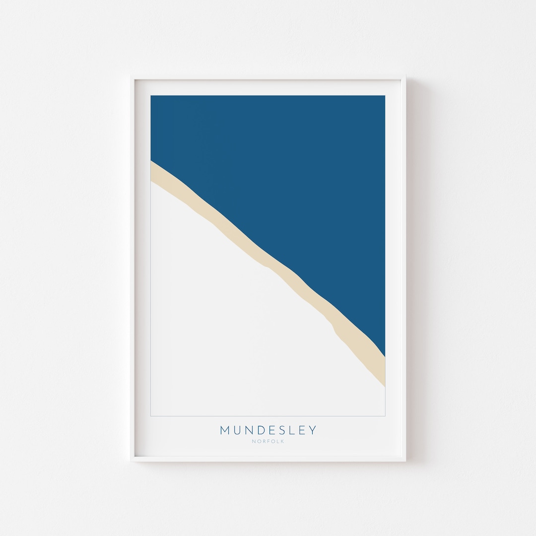 Mundesley Map Art Mundesley Beach, Norfolk Map, Norfolk Beach, Norfolk ...