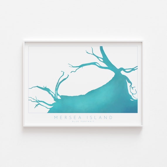 Mersea Island Print Map Art Essex Map River Art Map of - Etsy