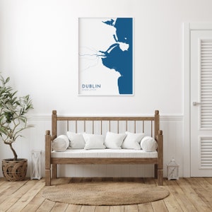 Dublin Map Art - Dublin River Liffey Map Art, Ireland Art Print ...