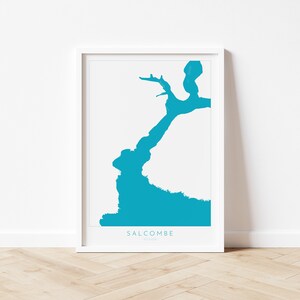 Salcombe Print - Salcombe Map, Devon Art, Salcombe Art, Map Art, Devon ...