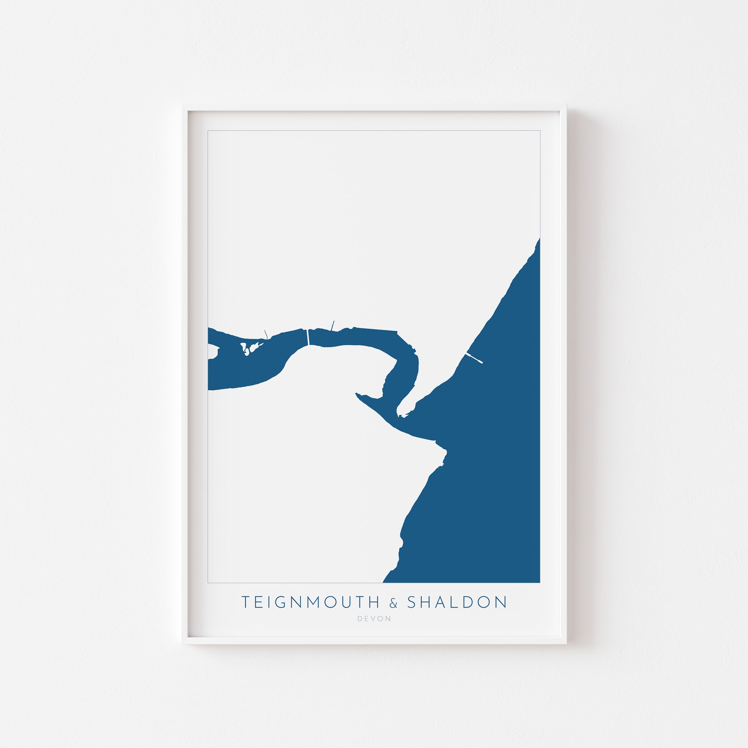 Teignmouth & Shaldon Print Devon Map, River Teign Print, Teignmouth ...
