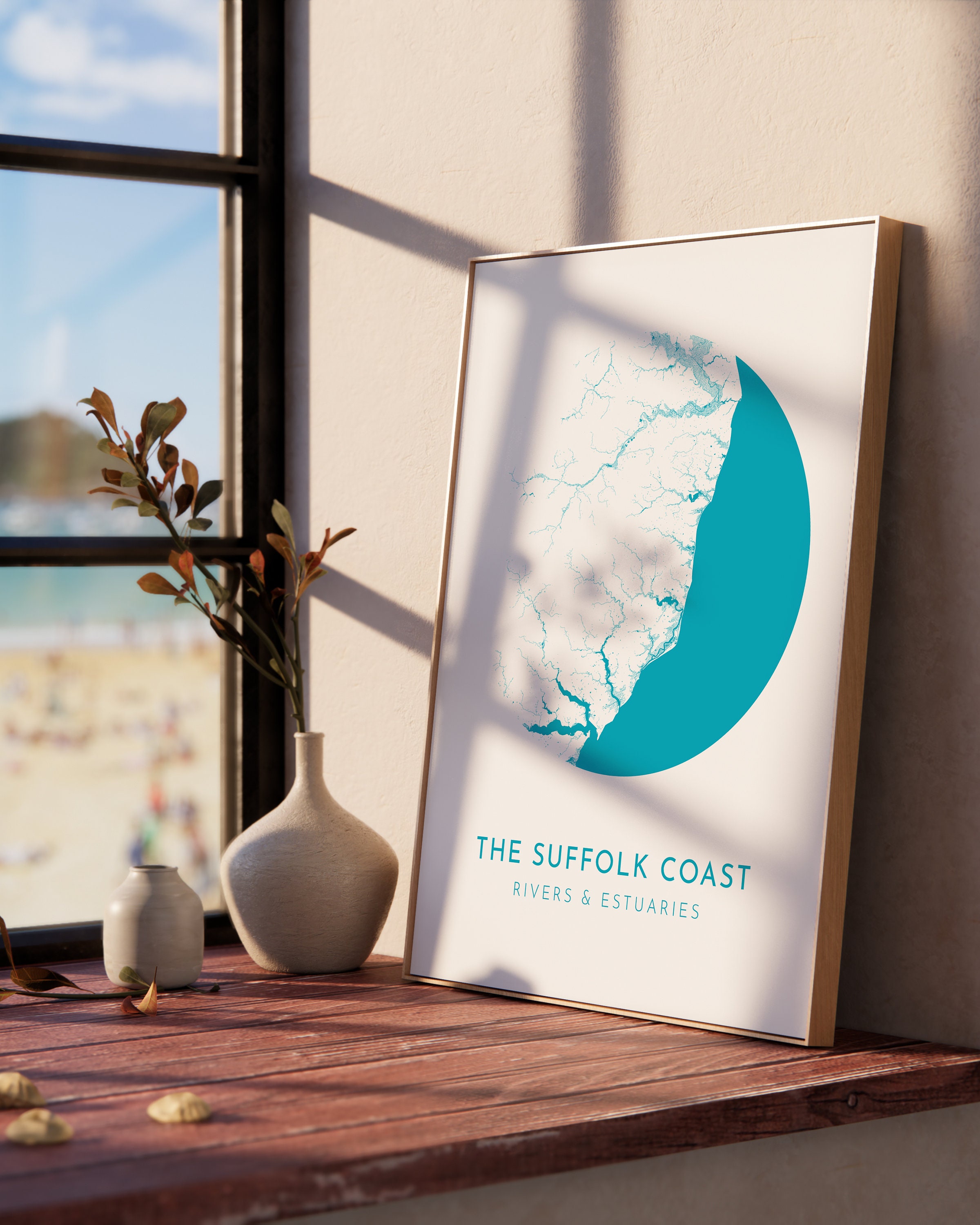 Suffolk Coast Map Art Suffolk Map Suffolk Coast Art - Etsy