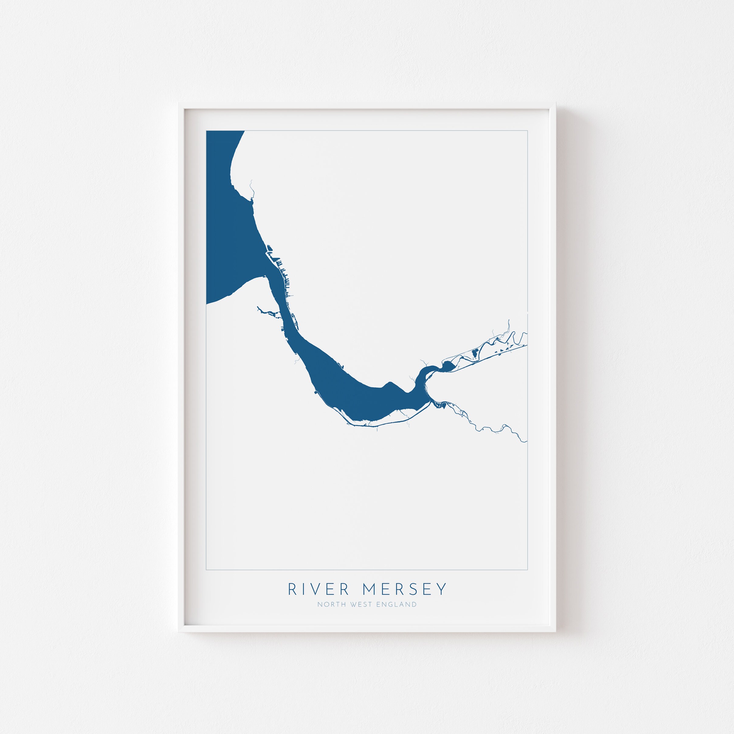 River Mersey Map Art Liverpool Map, UK River Map, Merseyside Map Art ...