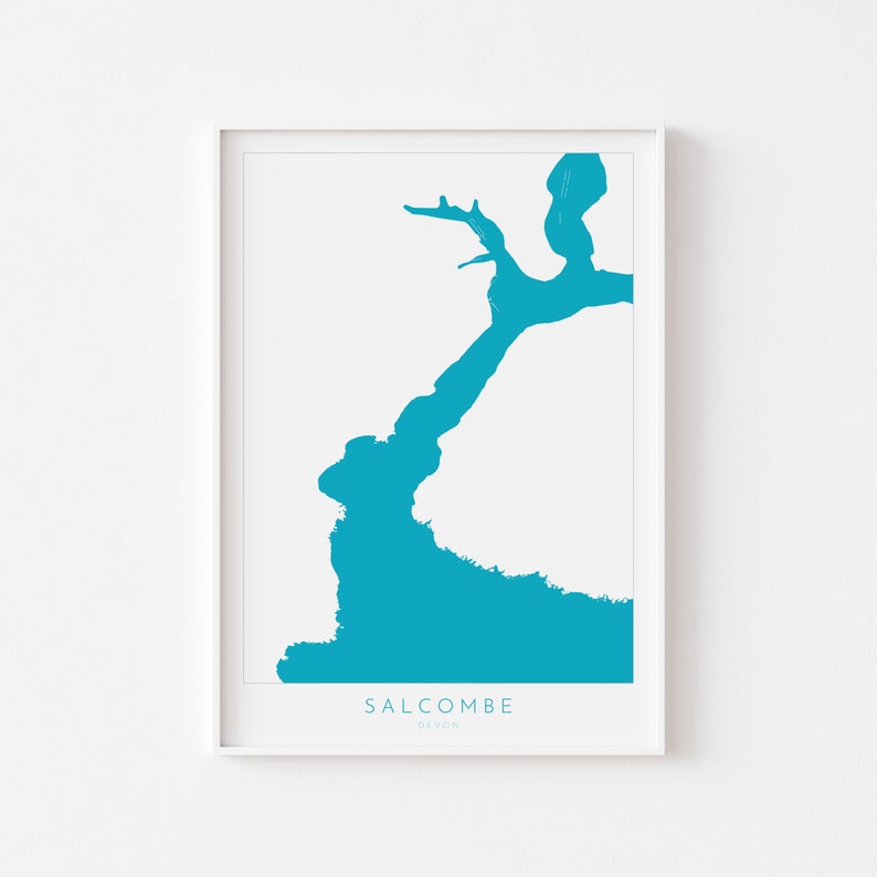 Salcombe Print Salcombe Map Devon Art Salcombe Art Map - Etsy